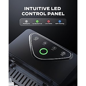 Silonn Countertop Ice Maker with Expanding Ice Basket, 9 Cubes in 6 Mins, 2.5L Ice Basket, Self-Cleaning Ice Maker with LED Touch Control, 2 Bullet Ice Sizes for Home, Kitchen, Office