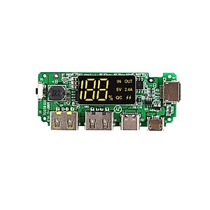 Acxico 1Pcs Dual USB Micro Type-C Flash USB Power Bank DIY Charger Module for Battery