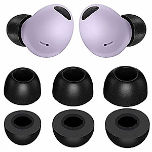 Memory Form Galaxy Buds 2 Pro Ear Tips, S/M/L 3 Size Replacement Reduce Noise Anti-Slip Fit in Case Premium Earbuds Gel Compatible with Beats Studio Buds/Galaxy Buds Pro/Galaxy Buds 2 Pro - Black