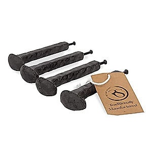 Rustic State Ray Screw in Wall Mount Cast Iron Hooks Coat Towel Bag Hat Hanger Multiuse Entryway Railroad Spike Rack Black Set of 4