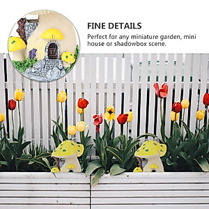 Happyyami Bonsai Ornaments Table Miniature Ornament Miniature Landscape Ornament Miniature Dollhouse Furniture Miniature House Figurine Micro Fairy House DIY Decoration Appendix Indoor