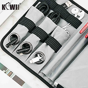 Travel Cable Organizer Pouch Electronic Carry Case Portable Power Bank, Charger, Cable, Pens Storage Bag for Cord, Charger, Phone, Earphone SD Cards