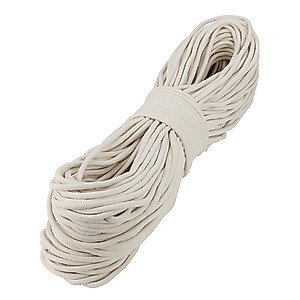 SOUJAP 328 Feet Cotton Clothesline Rope, 1/4 Inch Cotton Sash Cord, White Cotton Clothesline Rope for DIY Decoration, Tie Down