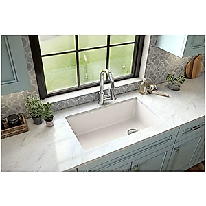 Karran QU-670 Undermount Quartz Composite 32 in. Single Bowl Kitchen Sink in White
