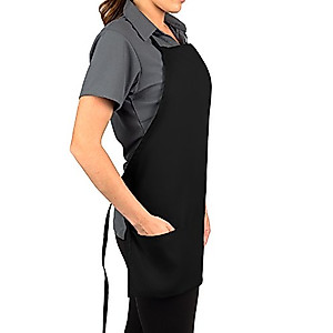KNG Black 3 Pocket Adjustable Bib Apron for Men and Women