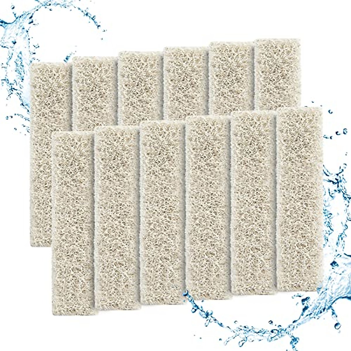 HiTauing 12 Count Ammonia Reducer Filter Pads for aqueon，Fish Tank Filter Pads for QuietFlow LED PRO Model 10