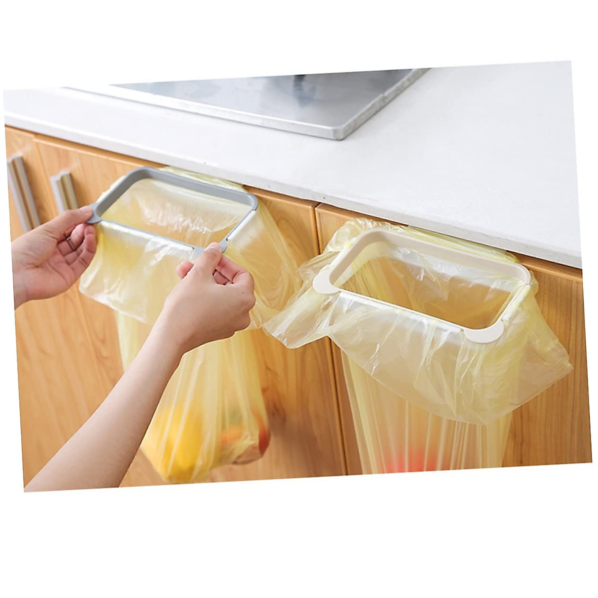 JOINPAYA Cabinet Door Bag Holder Hanging Garbage Bags Rack dustbin cage Trash can Bracket Desk Garbage Bag Holder Garbage can Kitchen Trash Bag Holder Hanging Trash Bag Holder Panda Drawer