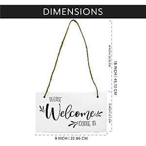 Darware Meeting in Progress / Do Not Disturb Wood Sign (White), Reversible Home and Office Meeting Door Hanger