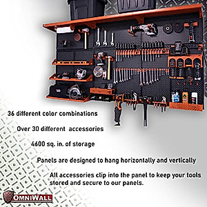 OmniWall Weekend Warrior XL Metal Pegboard Wall Organization System (Black/Red)