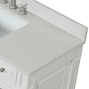 Design Element WN-48-W Bathroom Vanity, 48 in, Ivory White