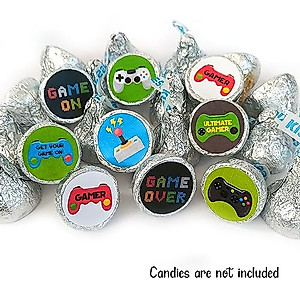 Video Games Labels for HERSHEY’S KISSES Chocolates by Adore By Nat - Birthday Candy Sticker Party Favor - Set of 240
