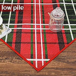 CAREMEE Plaid Merry Christmas Area Rug 6' x 4' Red Indoor Non-Slip Washable Retro Christmas Home Decor Living Room Bedroom Fireplace Children's Play Area Entryway Gift