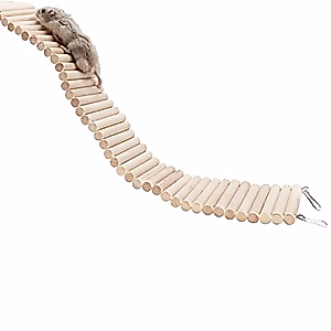 ZYAMY Wooden Pet Ladder Bridge 15.7x2.4 inches Soft Hamster Bendy Long Wood Bridges Animal Bridge Toys Flexible Cage Habitat Toys