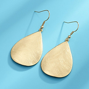 BIRSTONE Handmade Teardrop Earrings with Brushed Finished Dangle Earrings Princess Jasmine Halloween Costume Earrings