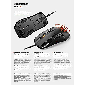 SteelSeries Rival 710 Gaming Mouse - 16,000 CPI TrueMove3 Optical Sensor - OLED Display - Tactile Alerts - RGB Lighting, Black