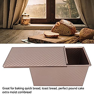 Loaf Pan,DEWIN Loaf Pan with Lid for Baking Bread Nonstick Corrugated Steel Bakeware Mould for Oven Kitchen