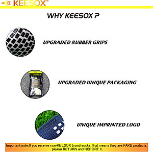 KEESOX Anti Slip Athletic Socks - Non Slipping Grip Socks for Soccer Basketball Running Unisex Size 6-10.5 1 Pair (Navy)