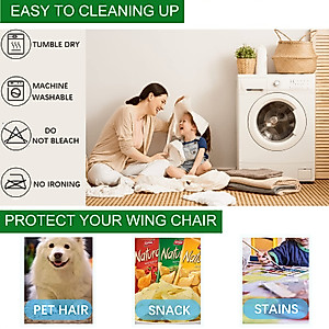 CRFATOP 2 Piece Chair Covers Stretch Sofa Covers Couch Slipcovers Washable Armchair Sofa Couch Slipcover Furniture Protector with Elastic Bottom for Living Room, S, A13