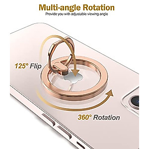 UKKITEK Magsafe Ring Holder for iPhone 14 13 12 MagSafe Accessories, Adjustable Magnetic Finger Ring Grip Stand Compatible Mag Safe Case, Removable When Wireless Charging - Luxury Pink