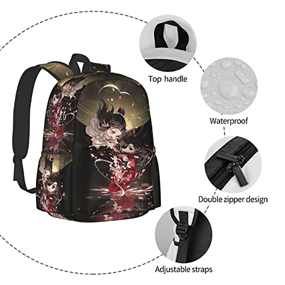 AGARES Anime Heaven Official'S Blessing Backpack Large Capacity Travel Backpacks Computer Bag Casual Daypack Laptop Backpacks For Men Women