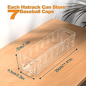 TMVAP 2024 New Hat Stand for Baseball Caps Display and Organizer-2 Pack No Install Acrylic Hat Organizer for 14 Baseball Caps Storage, Hat Racks Storage for Bedroom, Closet, Dresser，Entrance (Clear)