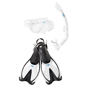 Speedo Unisex-Adult Swim Snorkel Dive Mask Anti-Fog with Nose Cover Adventure Series, MSF Black SIOC, Large/X-Large