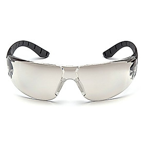 Pyramex Endeavor Plus Durable Safety Glasses, Black/Gray Frame, Indoor/Outdoor Mirror Lens