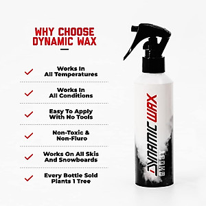 Dynamic Wax Ghost Glide Wax Ski/Snowboard Nano-tech Wax - Easy to Use - All temperatures - Eco Friendly - 150ml Spray Wax