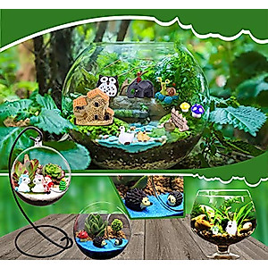 TCJJ 51 Pieces Miniature Fairy Garden Accessories, Fairy Garden Kit, Miniature Figurines Fairy Garden Supplies DIY Micro Landscape Ornaments for Garden Dollhouse Potted Plant Bonsai Terrarium Decor