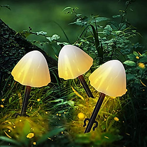 Cute Mushroom Solar Lights 20LED, 28 feet, 8 Modes, Solar Waterproof, This Mushroom Light is Very Suitable for Outdoor Decoration, Adding Color to Your Garden (Warm White)