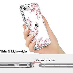 ICEDIO iPhone SE 2022 Case,iPhone SE 2020 Case,iPhone 8 Case,iPhone 7 Case with Screen Protector,Clear TPU Cover with Fashion Designs for Girls Women,Protective Phone Case Nice Florals