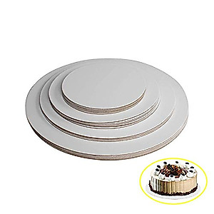 White Round Greaseproof Cake Boards – Cake Circle Base, 6/8/10/12 inch, 5 of Each Size