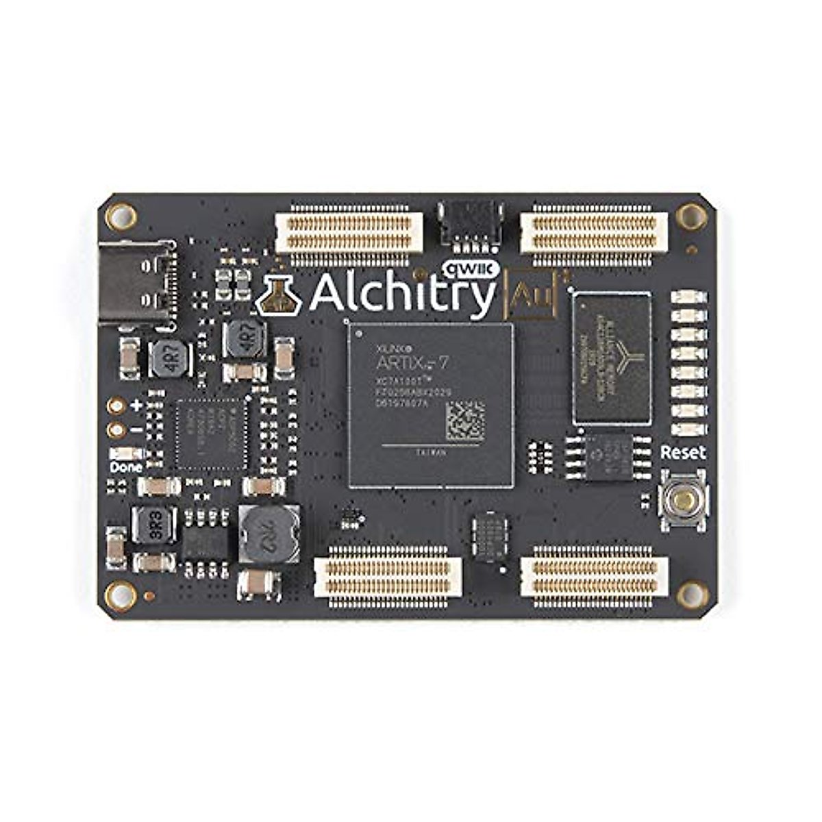 Alchitry Au+ FPGA Development Board (Xilinx Artix 7) - Experience The Next Step in Programming with Electronics - Qwiic Connector for Easy I2C Integration - Artix 7 XC7A100T