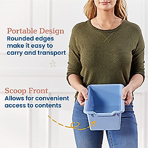 ECR4Kids Scoop Front Storage Bin, Multipurpose Organization, Powder Blue, 30-Piece