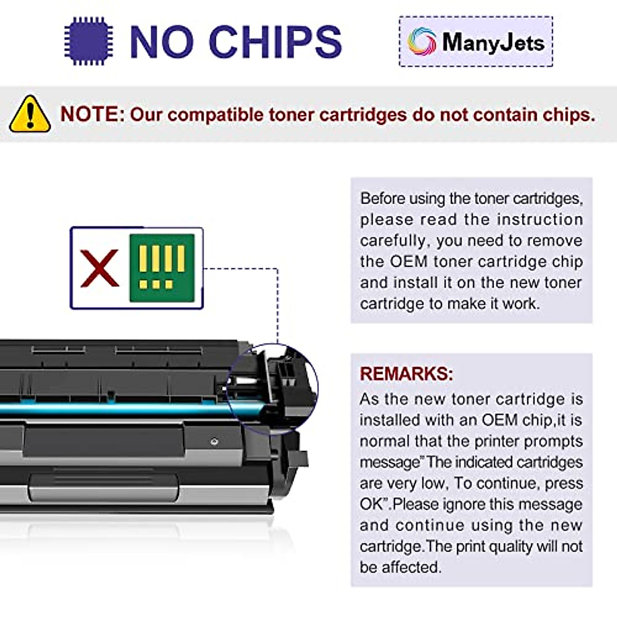 ManyJets 58A CF258A (NO CHIP) Compatible Toner Cartridge Replacement for HP CF258A 58A 58X CF258X Work with HP LaserJet Pro MFP M428fdw M404dn M404n M428fdn M404dw M404 M428 M428dw M304 (Black,2-Pack)