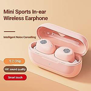 WskLinft Wireless Headset Automatic Pairing High Fidelity Bluetooth-compatible5.2 Sports Dynamic Ear Hook Earphone for Fitness Pink