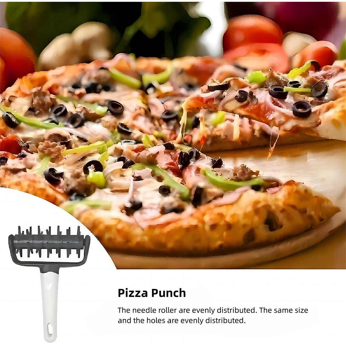 BigBigMe Pizza Dough Docker Docker Dough Bubble killer Time-Saver Pizza Dough Roller Docker Dough Blistering Killer, Pizza Docker Roller for Home Kitchen, Pizza Making Accessories, Pizza Docking Tool