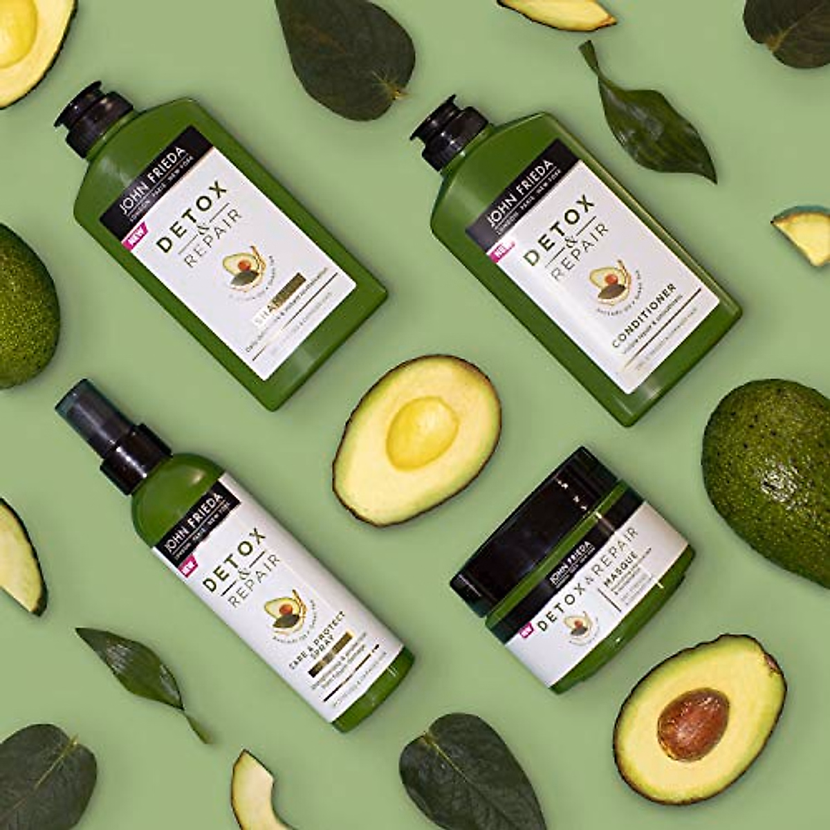 John Frieda Detox and Repair Shampoo, 8.45 Ounce Shampoo with Nourishing Avocado Oil and Green Tea