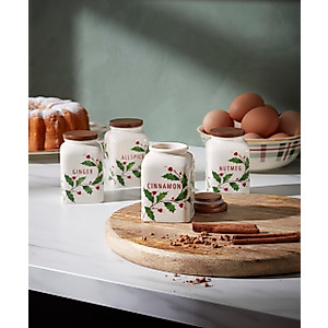 Lenox 895048 Holiday Baking Spice Jars, Set of 4, Christmas Theme