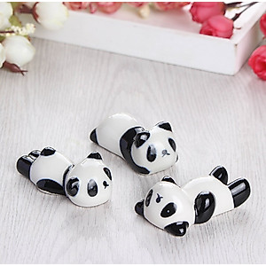 4 Pcs Nail Brush Pen Rack Ceramic Stand Holder Cute Panda Manicure Nail Art Tool Random Pattern
