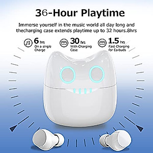 Wireless Earbuds for Kids, Wireless Headphones with Cute Panda Charging Case with Mic, Noise Cancelling,Typ-C Charging, 3D Stereo Waterproof Bluetooth ear buds for Sport & Outwork,3 x ear caps(S,M,L)