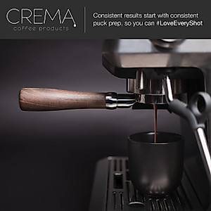 Crema Coffee Products | 53.3mm Coffee Distributor/Leveler & Hand Tamper | Fits 54mm Breville Portafilters | Double Sided, Adjustable Depth | Beautiful Espresso Hand Tampers