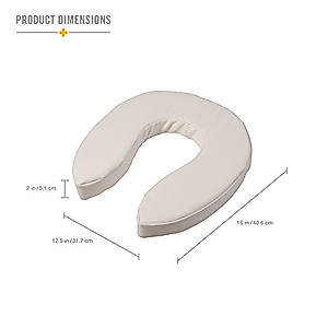 DMI Raised Toilet Seat Cushion Seat Cushion and Seat Cover to Add Extra Padding to the Toilet Seat while Relieving Pressure, Tear Resistant, FSA & HSA Eligible, 2 Inch Pad, White