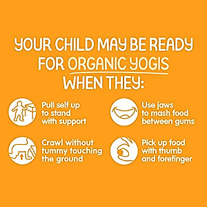Happy Baby Organics Baby Snacks, Yogis, Freeze Dried Yogurt & Fruit Snacks, Gluten Free Snack for Babies 9+ Months, Banana & Mango, 1 Ounce (Pack of 8)