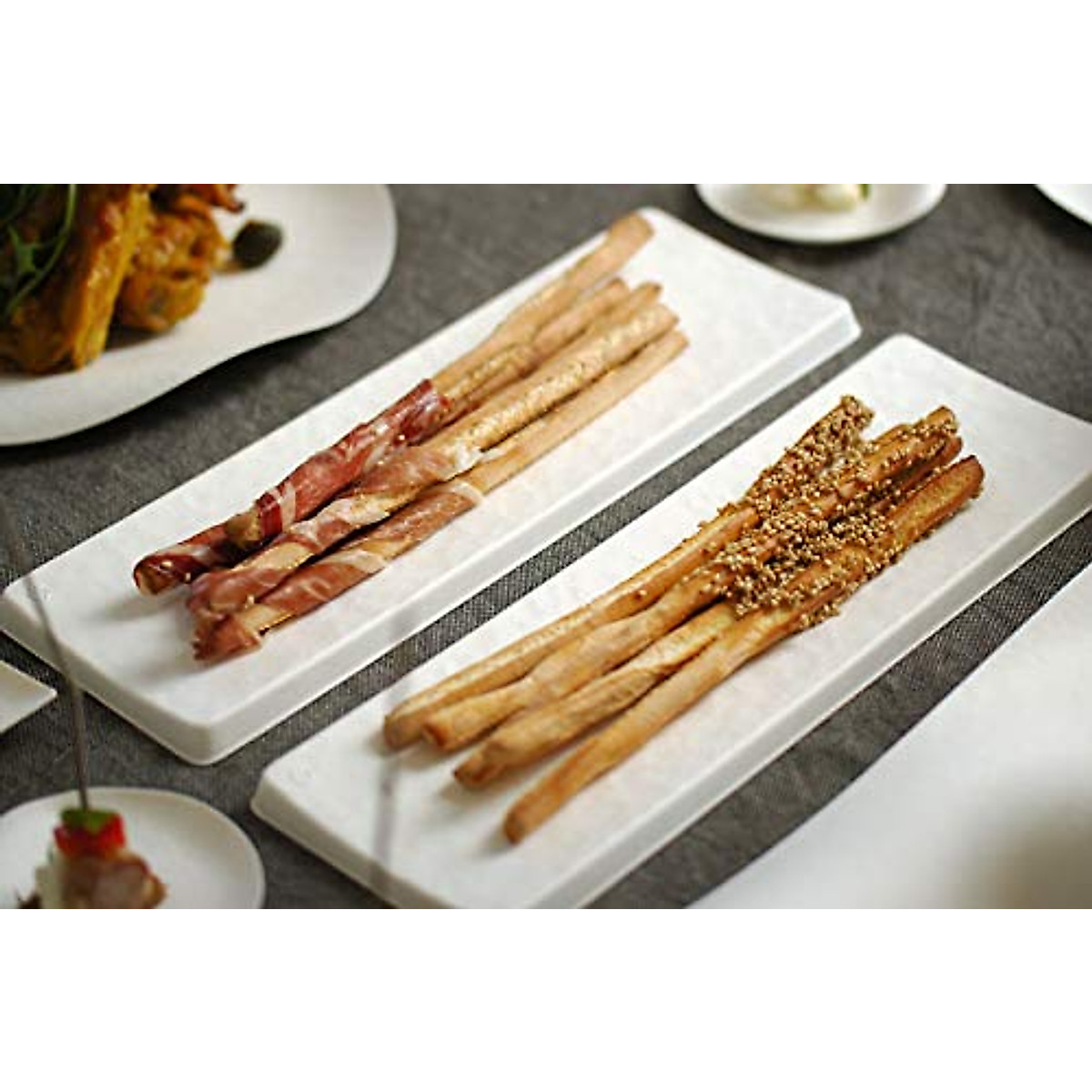 WASARA DM-014R Long Plate, White, 11.8 inches (30 cm), 6 Pieces