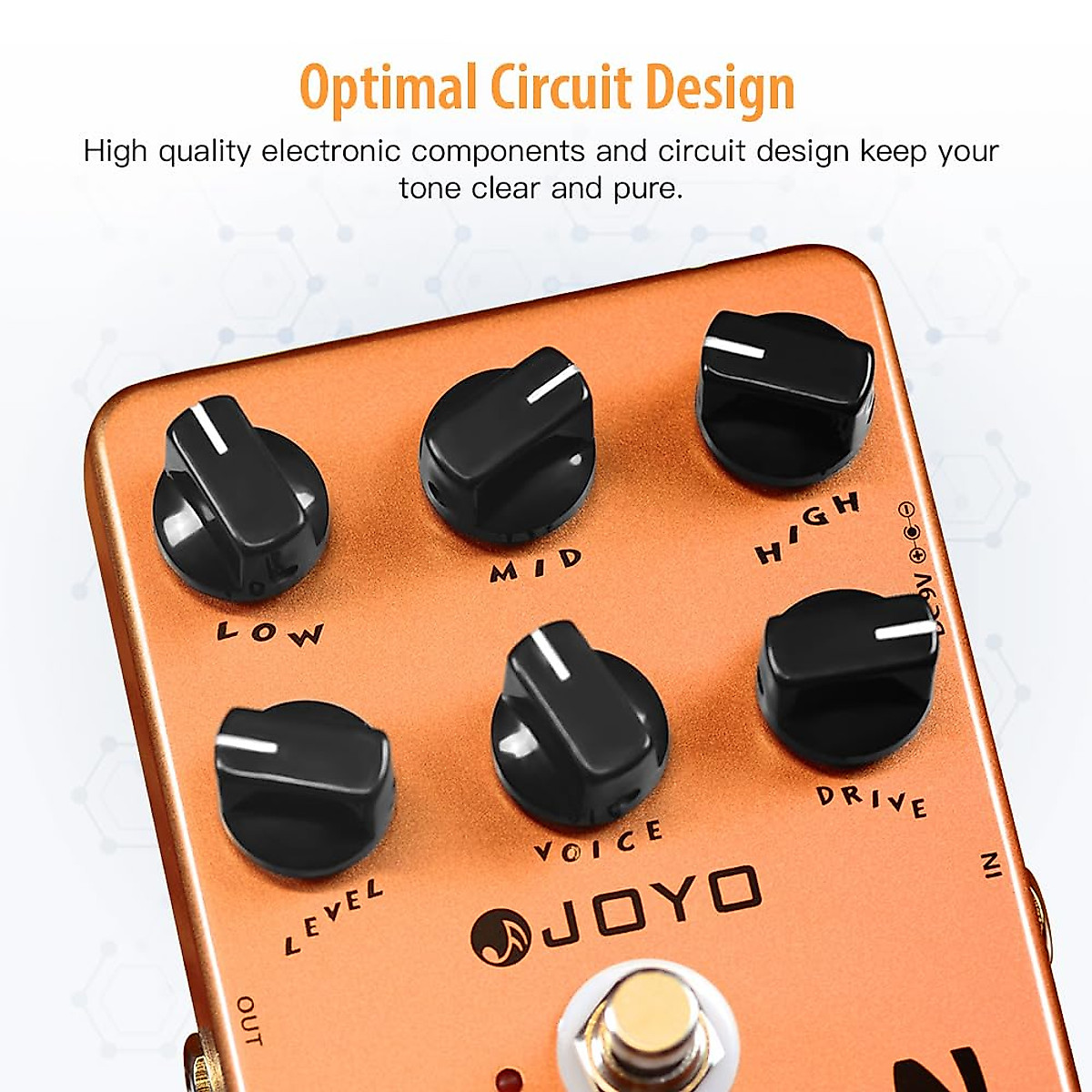 JOYO American Sound Amp Simulator Pedal of Fd 57 Deluxe Amplifier from Clean to Overdrive Sound for Electric Guitar Effect - Bypass (JF-14)