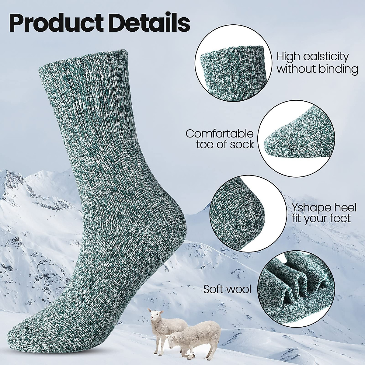 JaGely 24 Pairs Women Wool Socks Warm Winter Thermal Thick Socks Boot Crew Winter Socks Gifts for Women