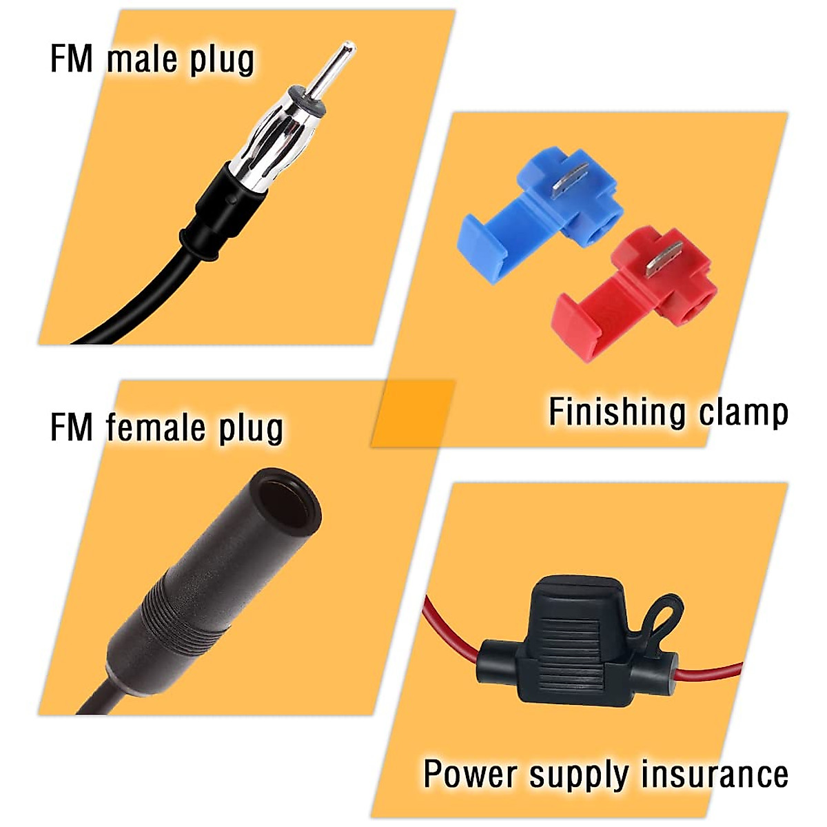 12V Car Antenna Booster 25 db - Amplify Signal & Reduce Noise AM FM Radio Antenna Amplifier for Car Stereo,Audio,Radio,Media,Head Unit Receiver