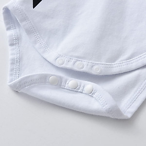 KuKitty Newborn Infant Baby Boy Clothes Long Sleeve Bow Ladies I Have Arrived Romper + Moustache Pants + Hat 3PCS Outfits Set (0-3 Months) Grey