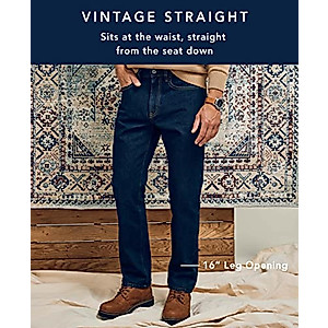 Nautica mens Nautica Vintage Straight Stretch Denim Jeans, Black Ink, 32 US